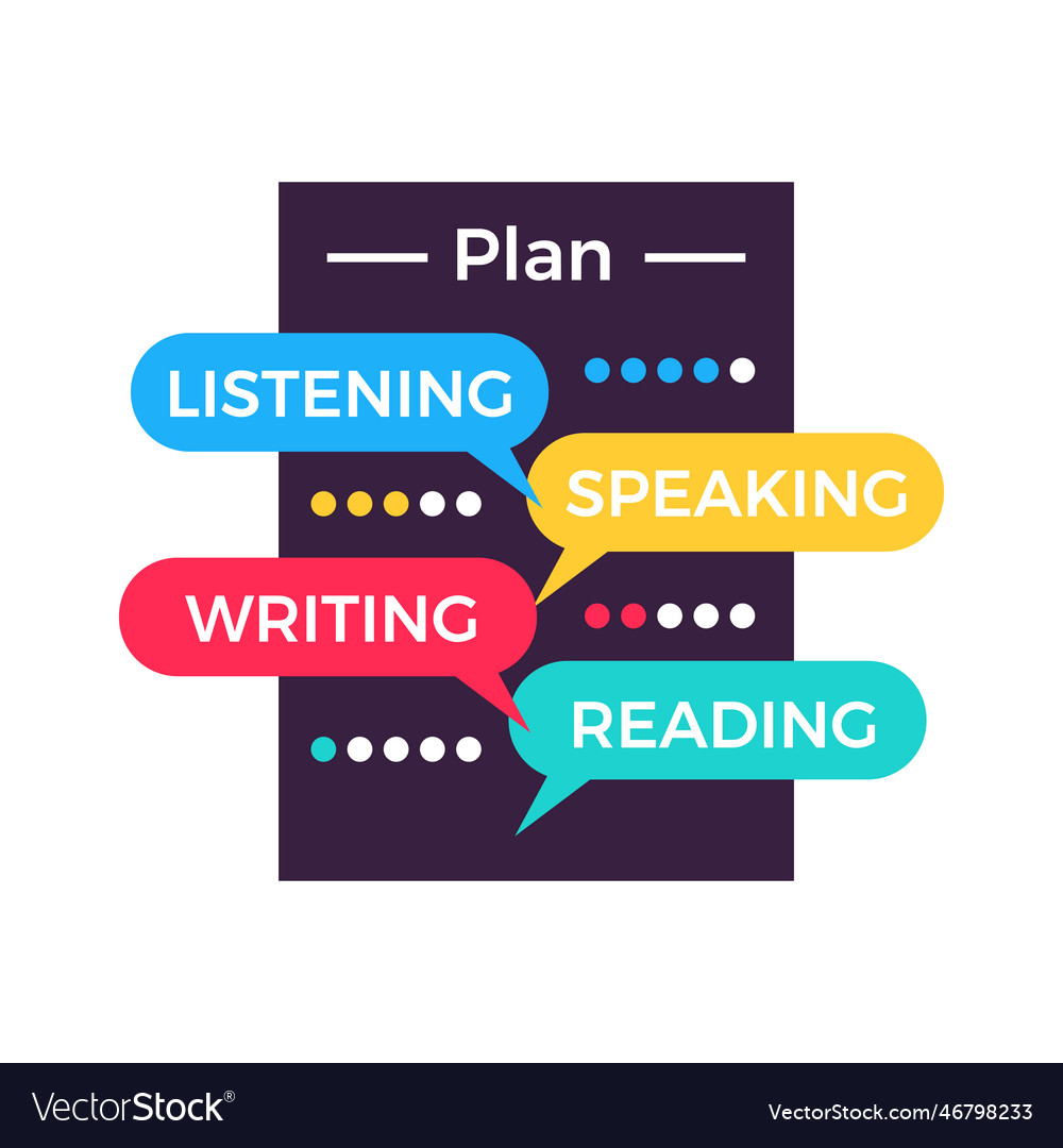 Language learning icon Royalty Free Vector Image