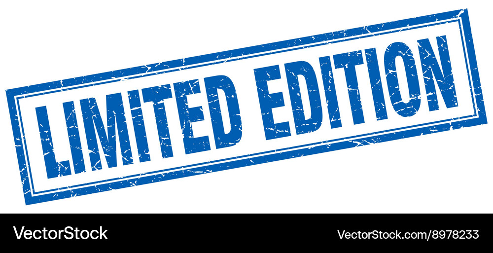 Limited edition blue square grunge stamp on white Vector Image