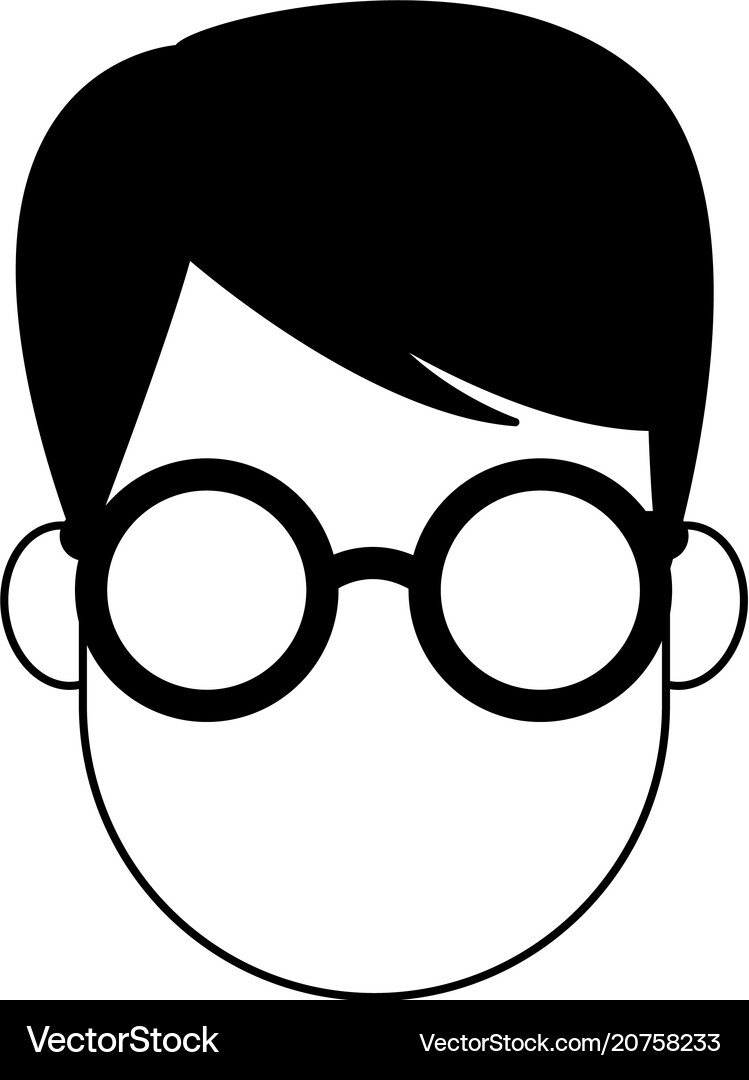 Man faceless cartoon on black and white Royalty Free Vector