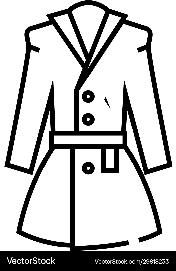 Modern coat line icon concept sign outline Vector Image