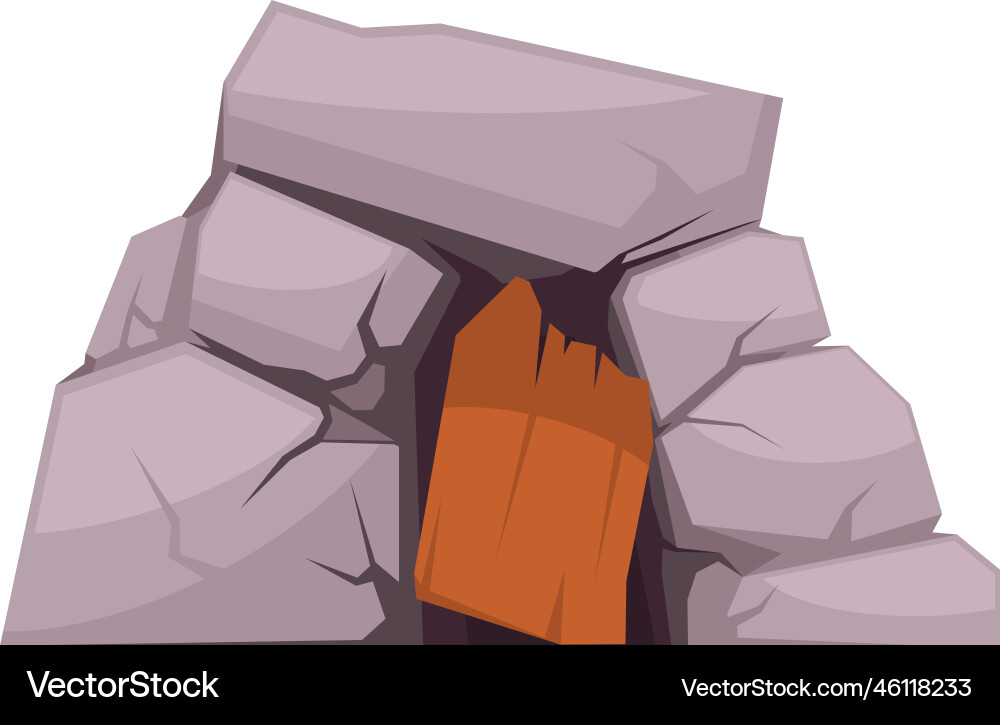 Primitive stone cave composition Royalty Free Vector Image
