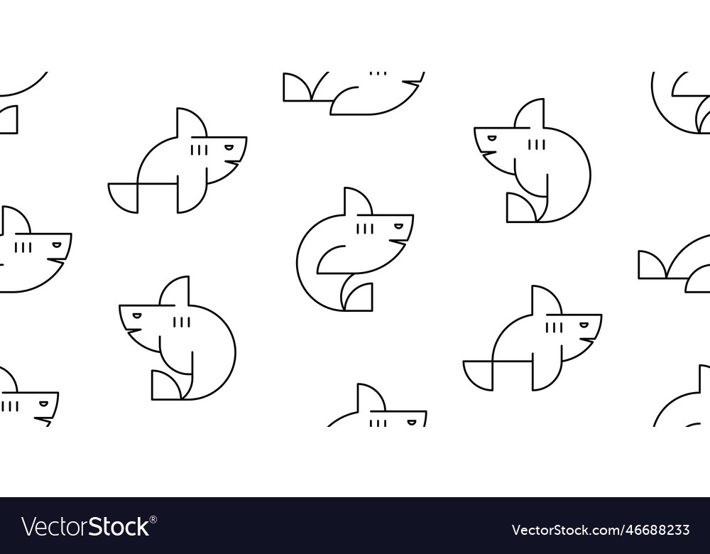 Seamless pattern with sharks Royalty Free Vector Image