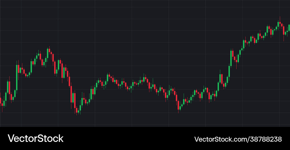 Abstract green and red candlestick stock chart Vector Image