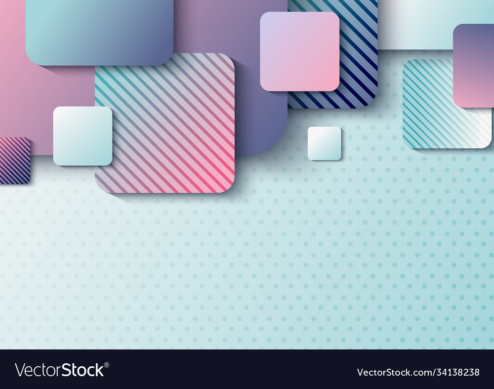 Abstract header design template 3d rounded square Vector Image