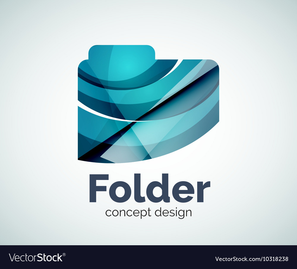 Computer folder logo template Royalty Free Vector Image