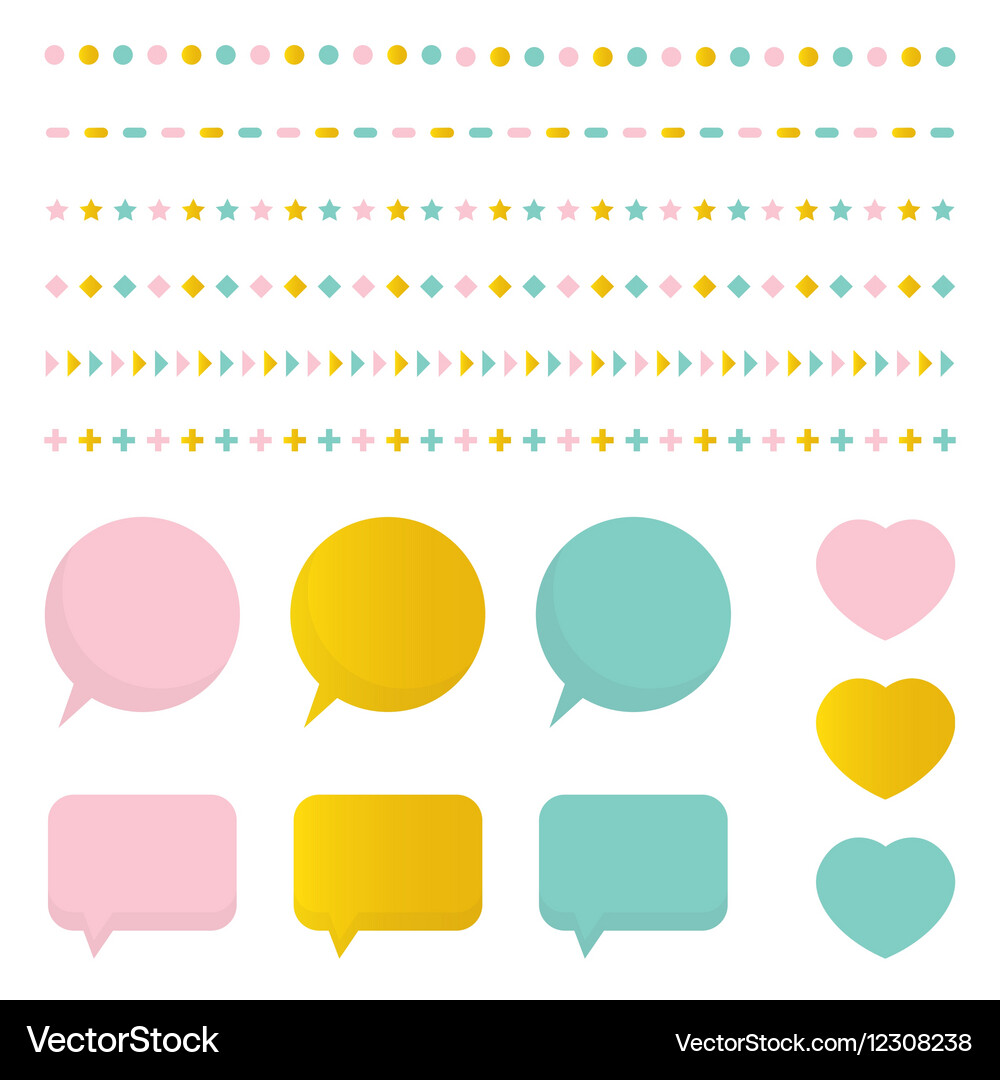 Cute colorful set collection of design elements Vector Image