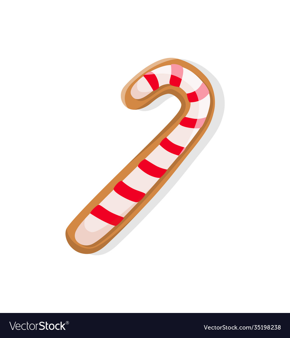 Gingerbread bright candy cane isolated Royalty Free Vector