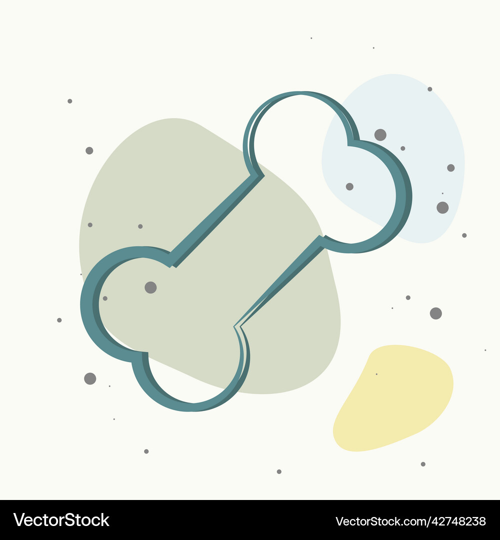 Icon of dog bone on multicolored background Vector Image