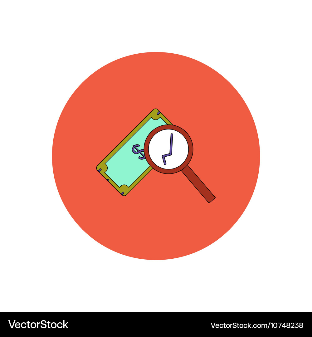 In flat design of magnifier Royalty Free Vector Image