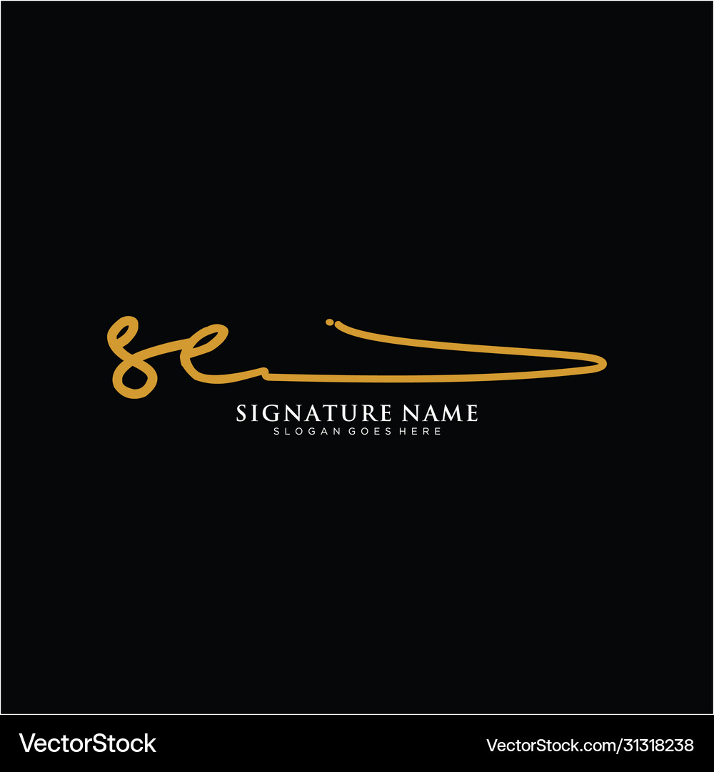 Letter se signature logo template Royalty Free Vector Image