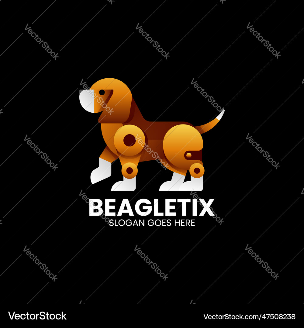 Logo dog gradient colorful style Royalty Free Vector Image