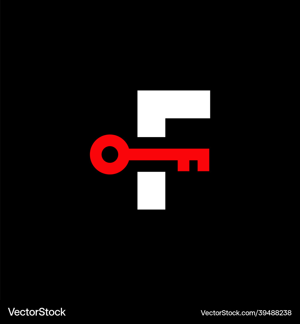 Logo letter safety security key f Royalty Free Vector Image