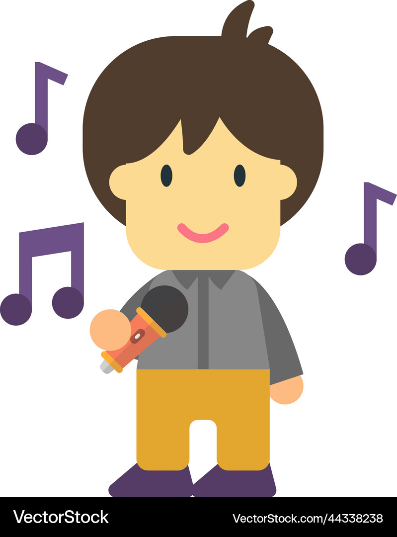 Male singer in minimal style Royalty Free Vector Image