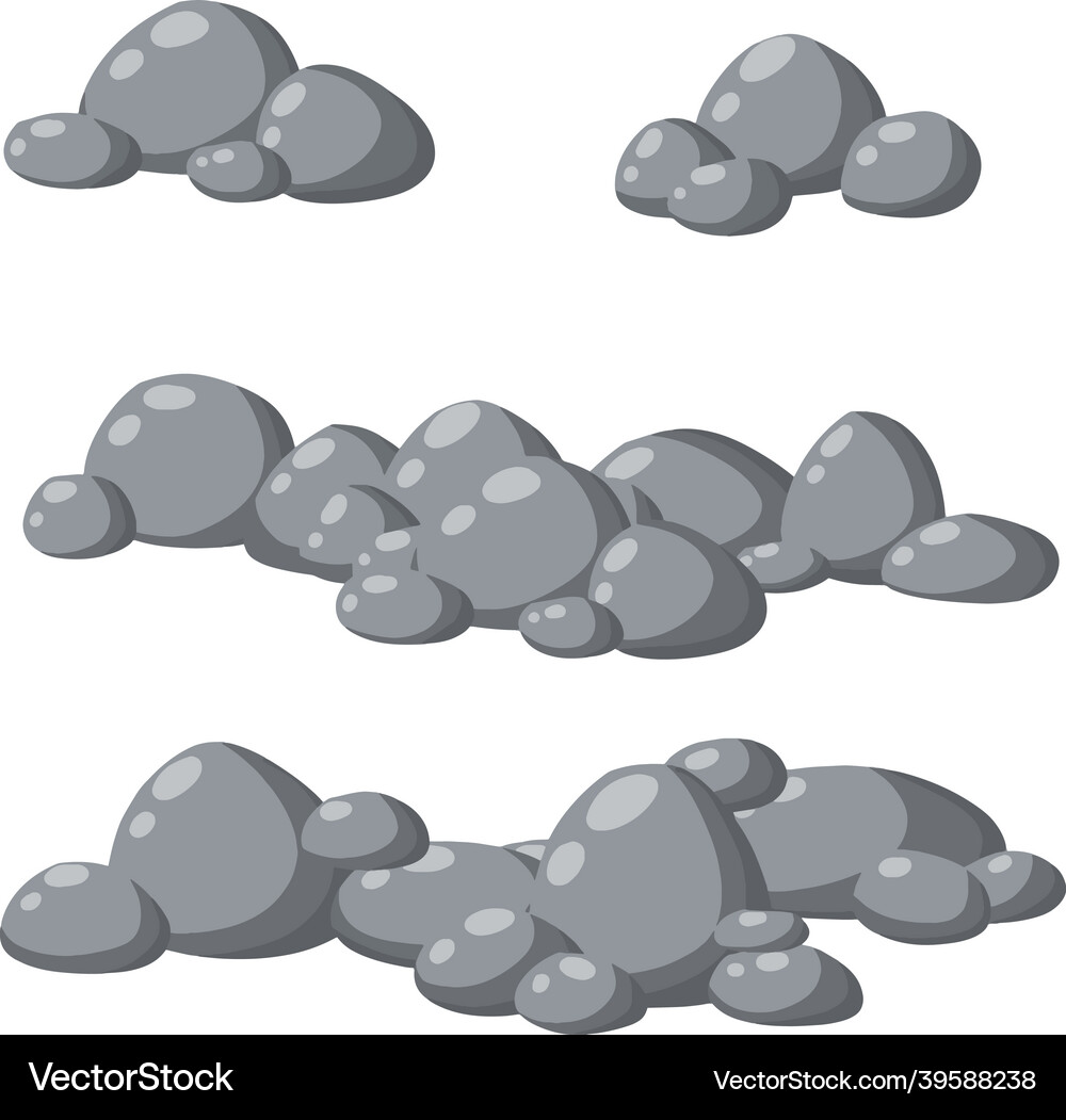 Natural wall stones and smooth rocks Royalty Free Vector
