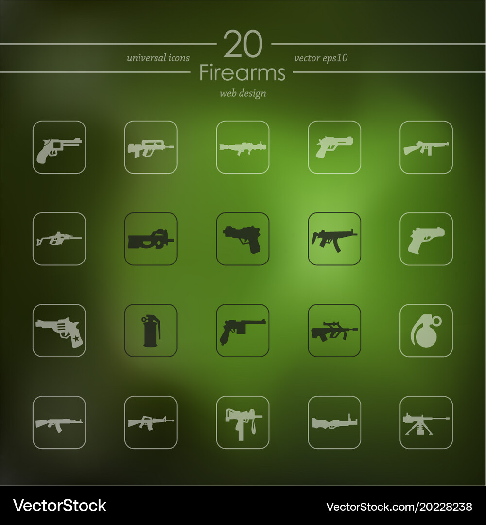 Set of firearms icons Royalty Free Vector Image