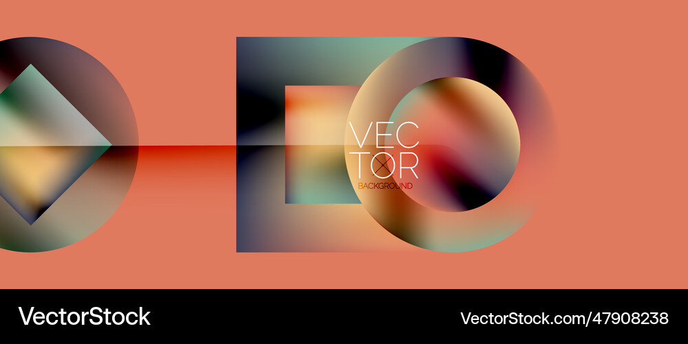 Squares and circles design fluid color gradients Vector Image