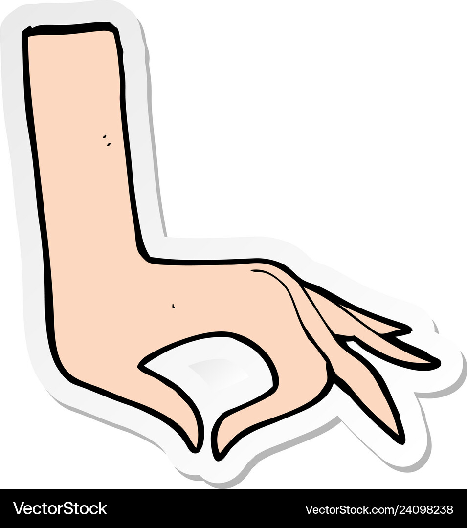 Sticker a cartoon hand symbol Royalty Free Vector Image