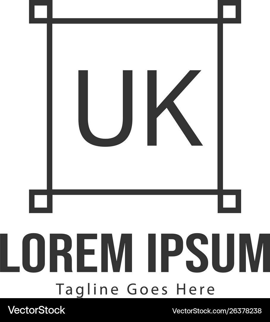 Uk letter logo design creative modern letters Vector Image