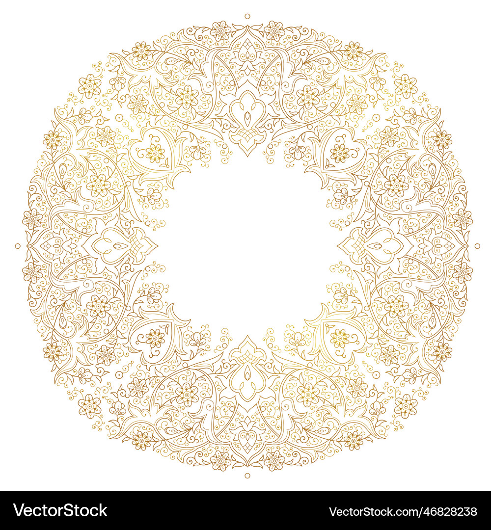 Vintage golden frame in eastern style Royalty Free Vector