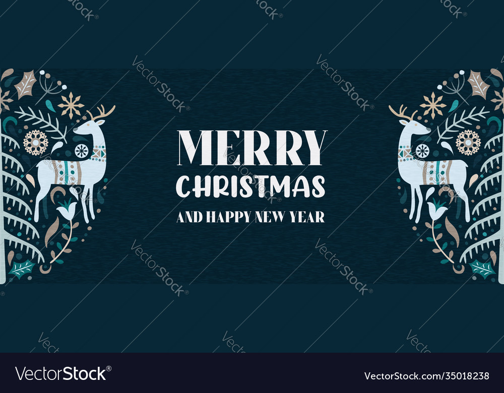 Year scandinavian decoration banner Royalty Free Vector