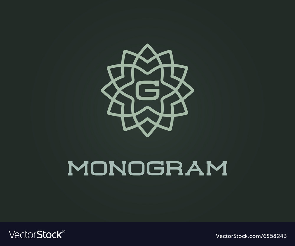 Compact monogram design template with letter Vector Image