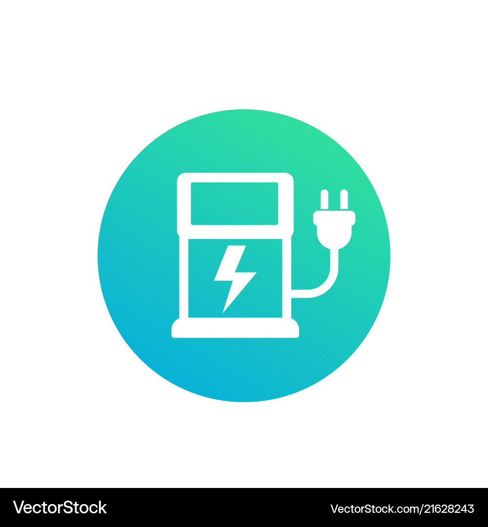 Electric car charging station icon Royalty Free Vector Image