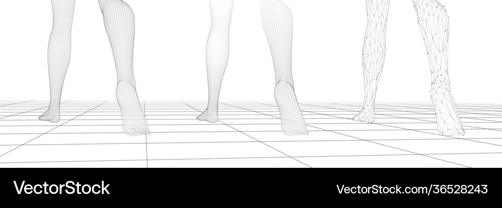 Female legs confident step isolated on white Vector Image