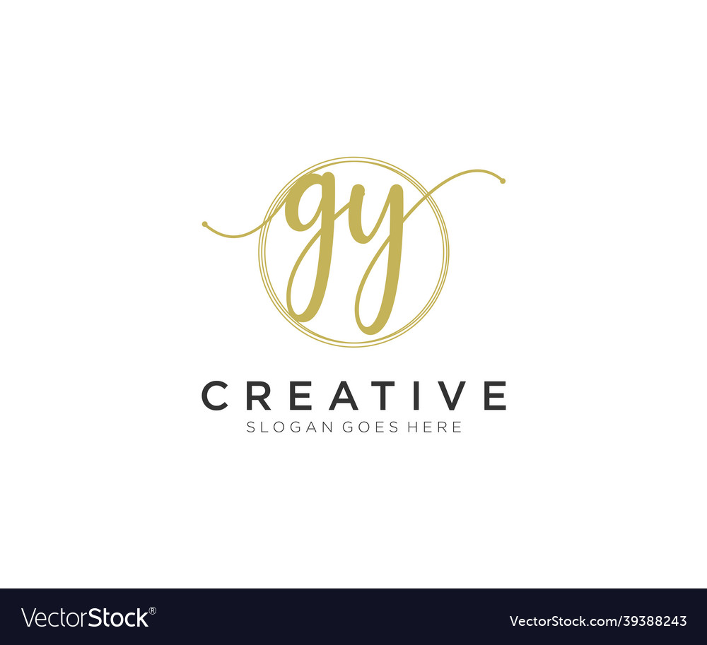 Initial gy feminine logo beauty monogram Vector Image