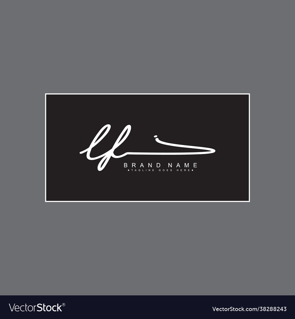 Initial letter lf logo - hand drawn signature Vector Image