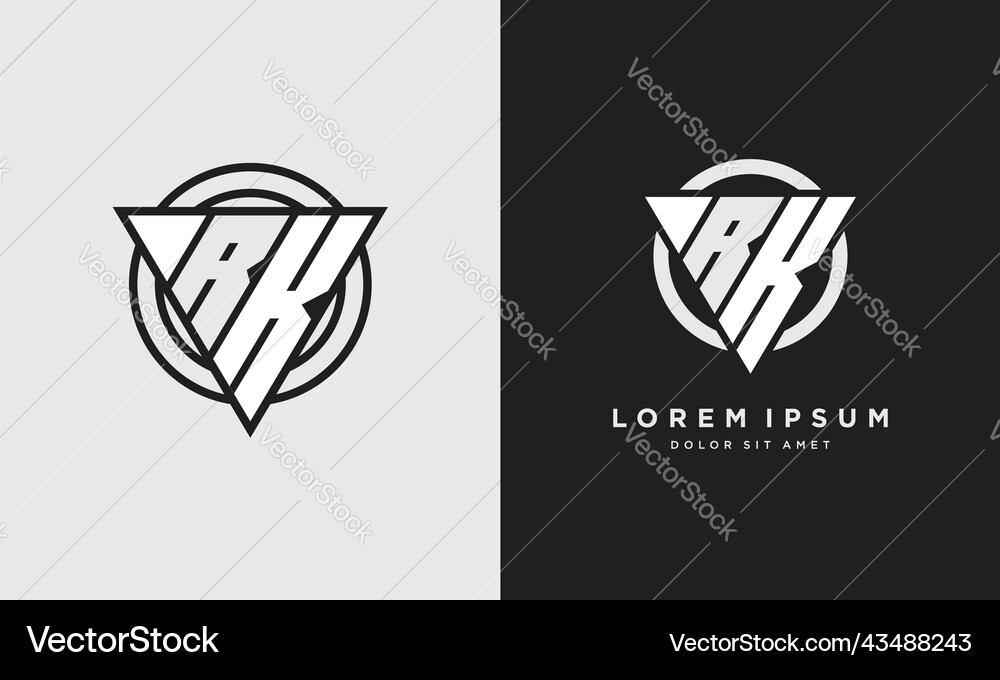 Letter rk triangle logo icon modern stylish Vector Image