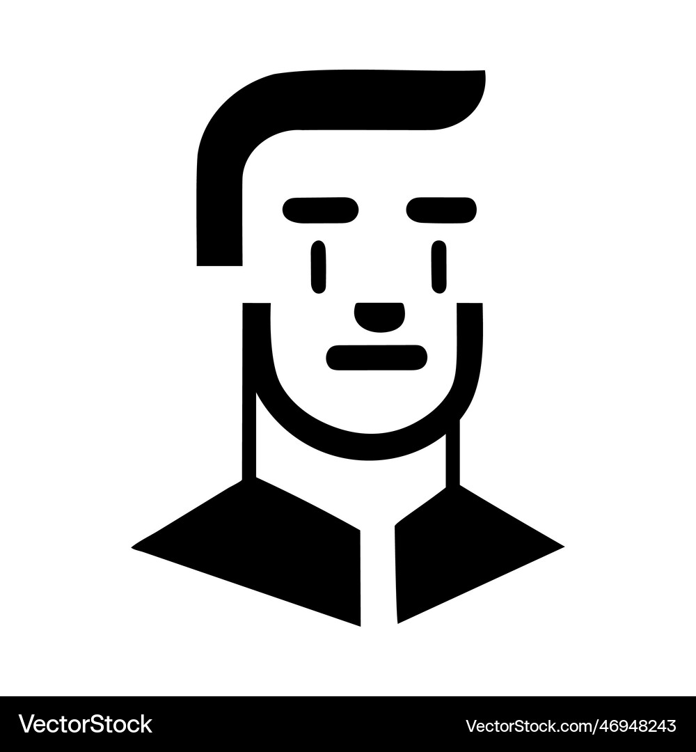 Male face outline icon Royalty Free Vector Image