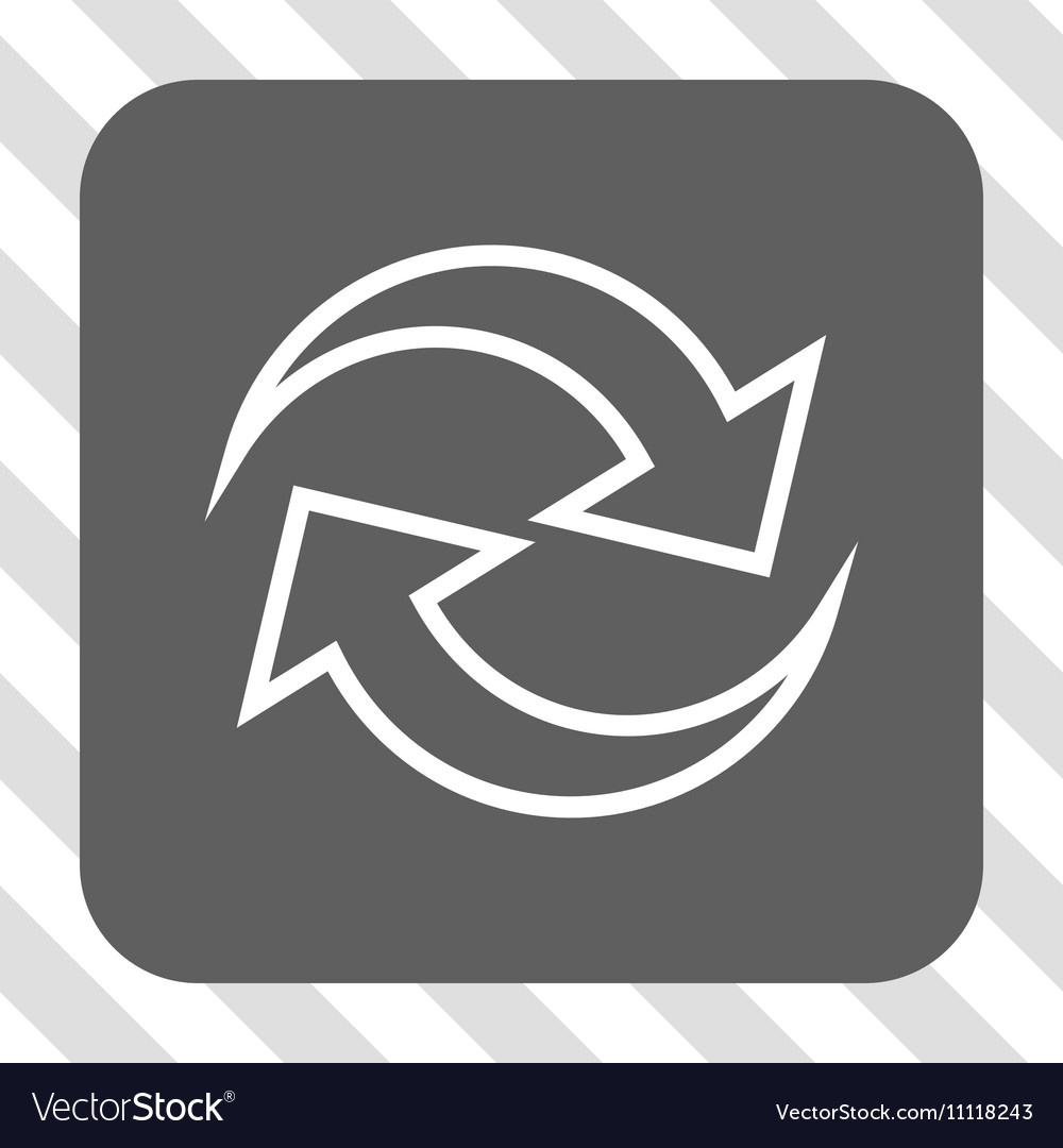 Refresh arrows rounded square button Royalty Free Vector