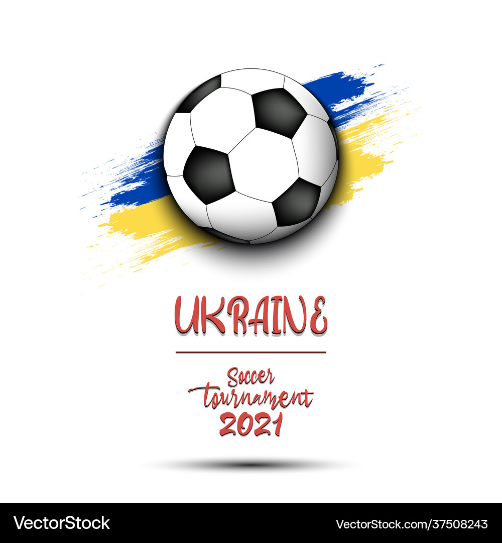 Soccer ball on flag ukraine Royalty Free Vector Image