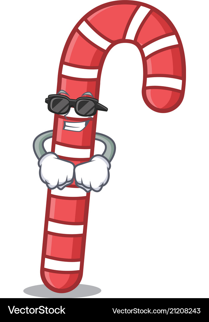Super cool candy canes character cartoon Vector Image