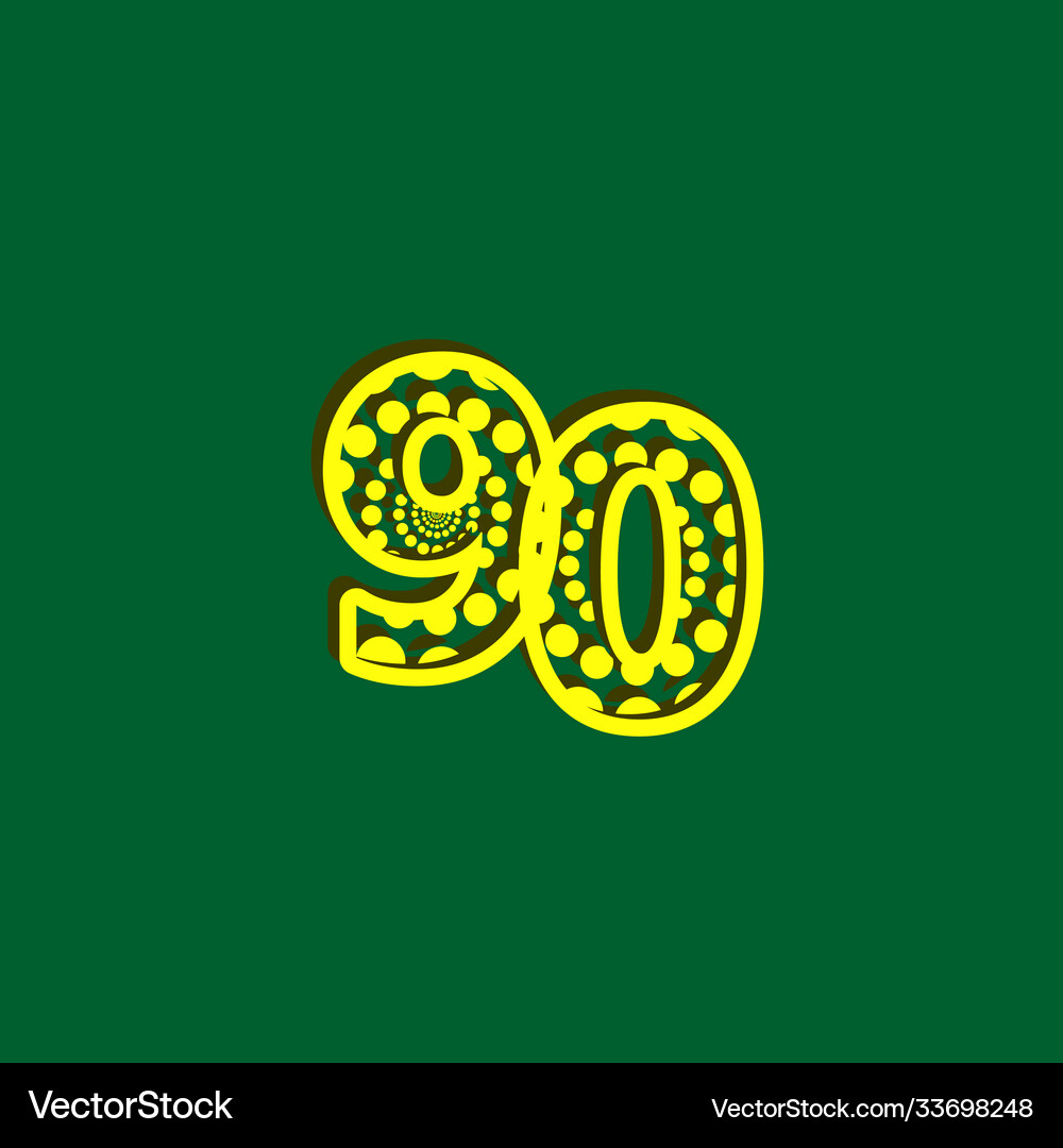 90 anniversary celebration bubble yellow number Vector Image