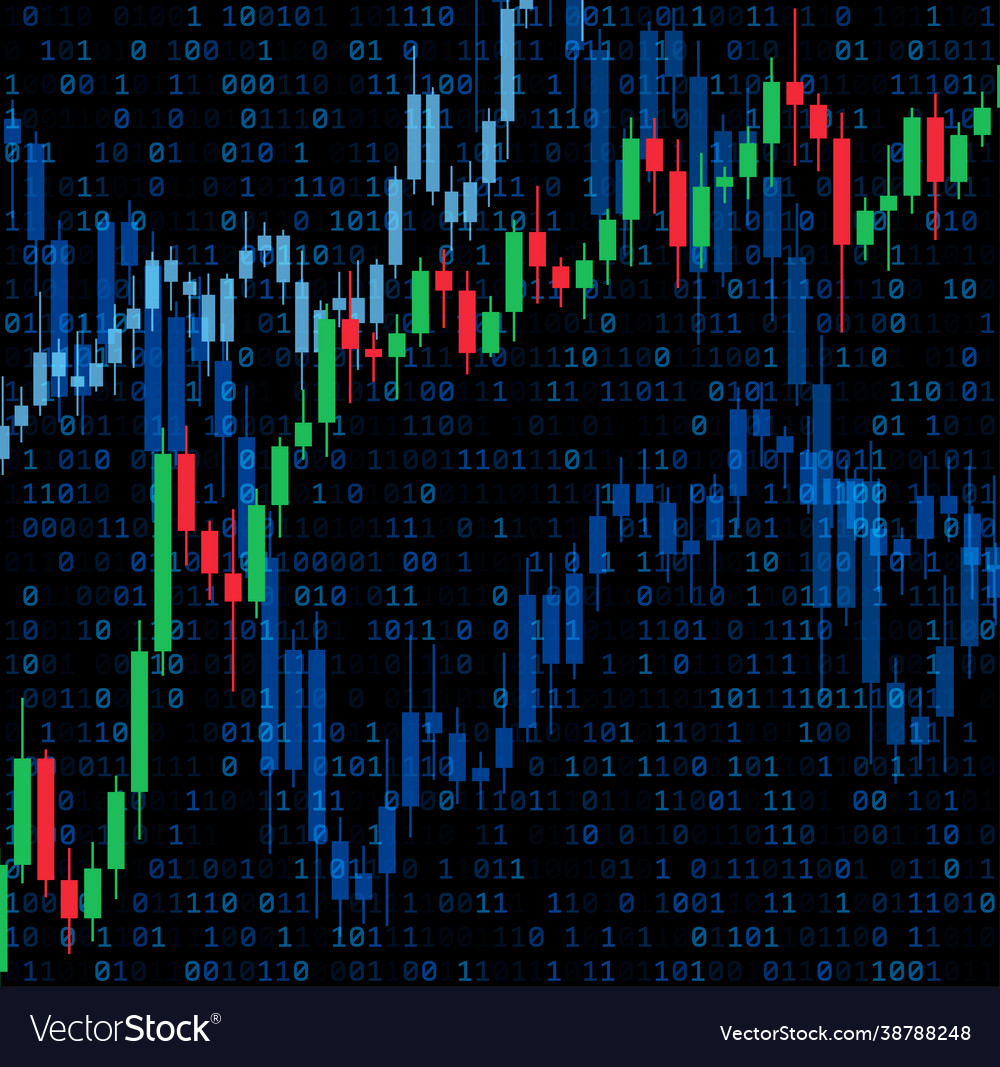 Abstract candlestick graphics binary code Vector Image