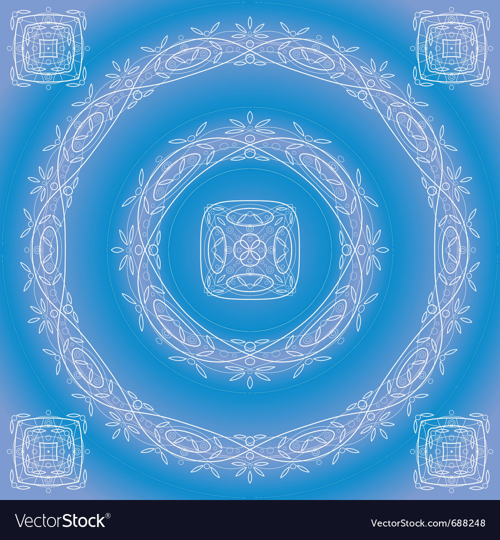 Abstract pattern frame blue Royalty Free Vector Image