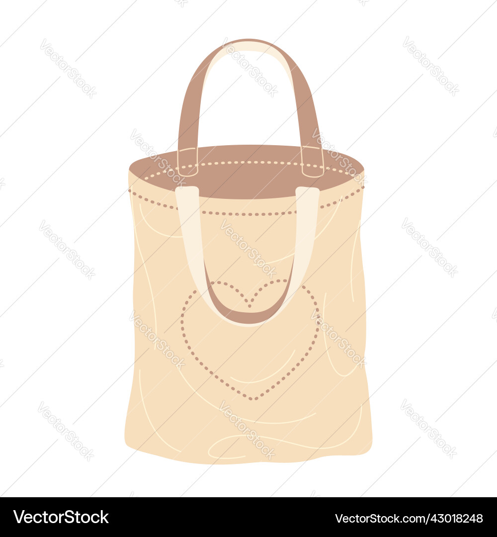 Beige textile eco bag for products Royalty Free Vector Image