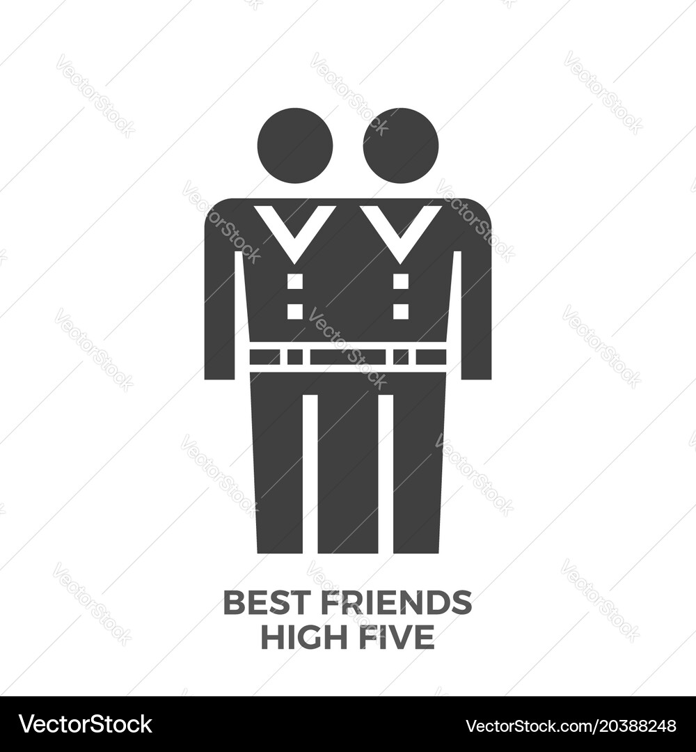 Best friends high five glyph icon Royalty Free Vector Image
