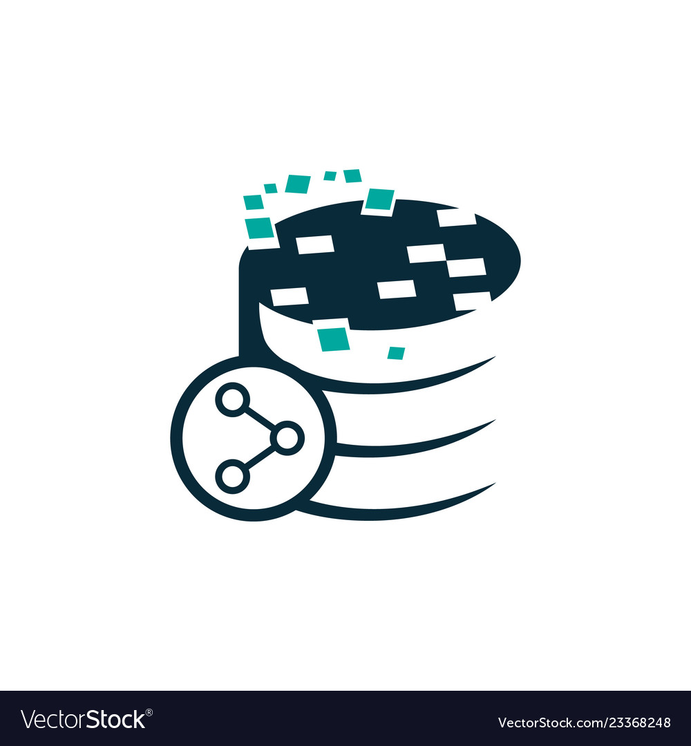 Circular database icon on white background Vector Image Circular database icon on white background Vector Image