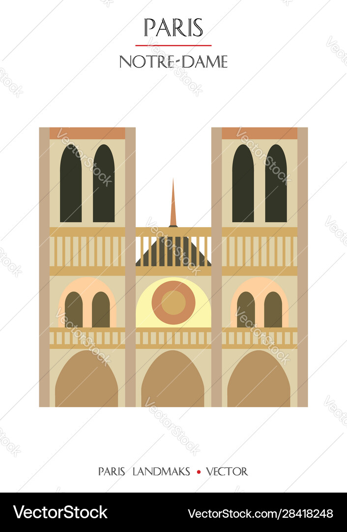 Colorful paris landmark 1 Royalty Free Vector Image