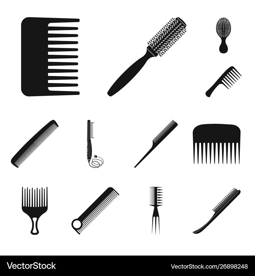 Design brush and hair logo set Royalty Free Vector Image