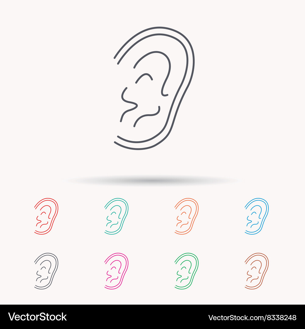 Ear icon Hear or listen sign Royalty Free Vector Image