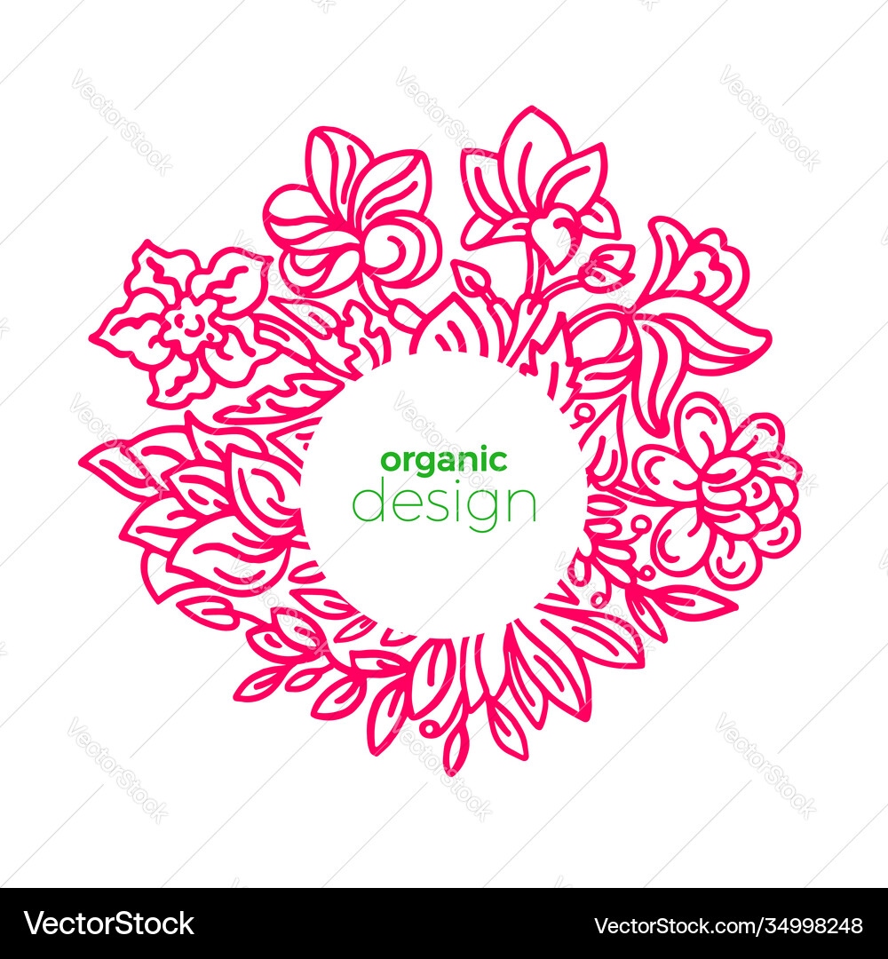 Exotic flower in bloom summer organic frame in Vector Image