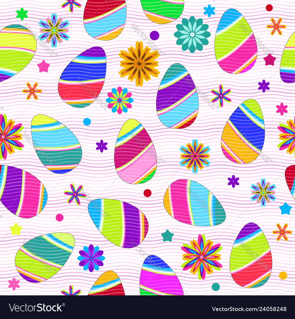 Festive easter seamless pattern with decorated Vector Image