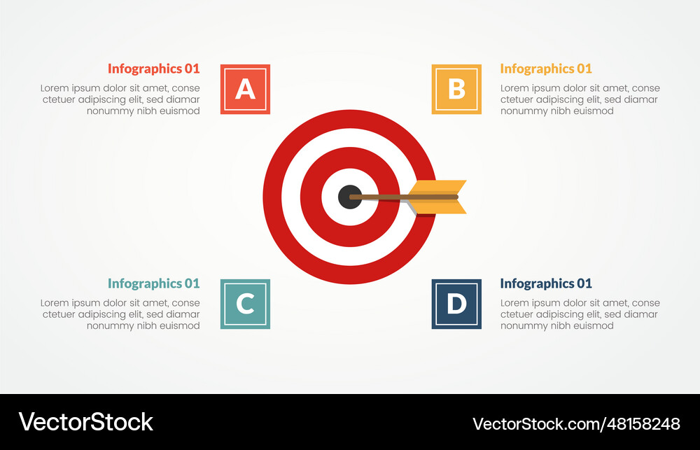 Goals or business target infographic concept Vector Image