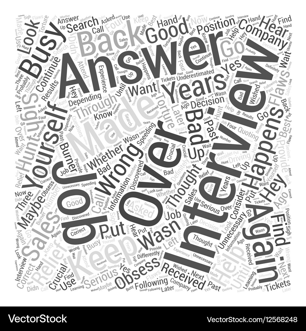 How Not to Obsess after a Job Interview Word Cloud