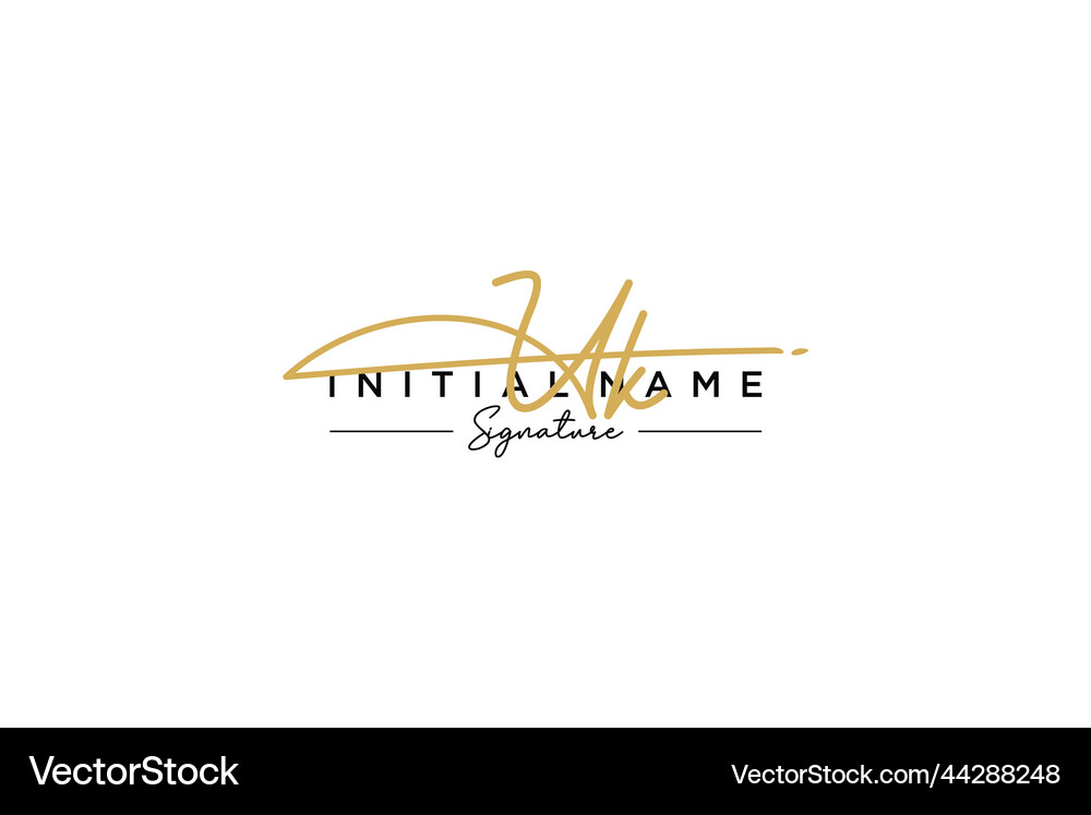 Initial uk signature logo template hand drawn Vector Image