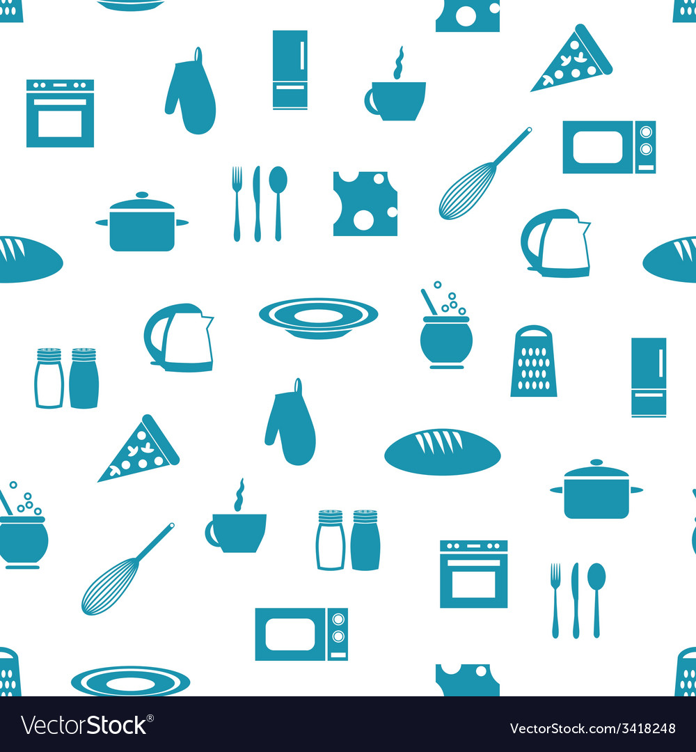 Kitchen seamless pattern Royalty Free Vector Image