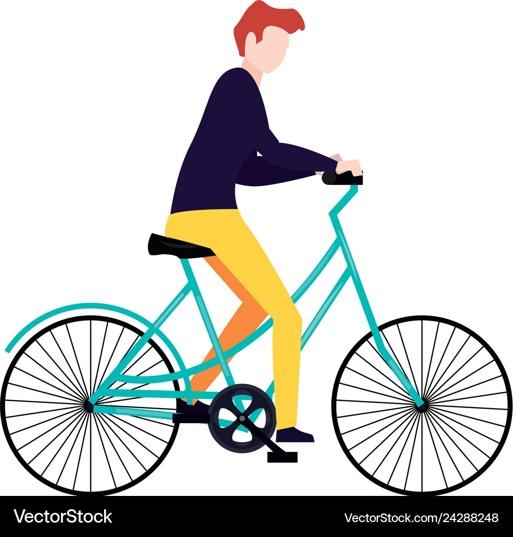 Man riding bicycle Royalty Free Vector Image - VectorStock